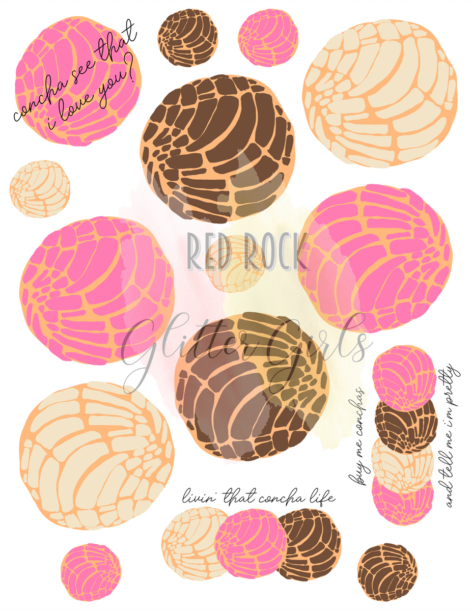 Concha Decal Sheet (White Vinyl) – Red Rock Glitter Girls