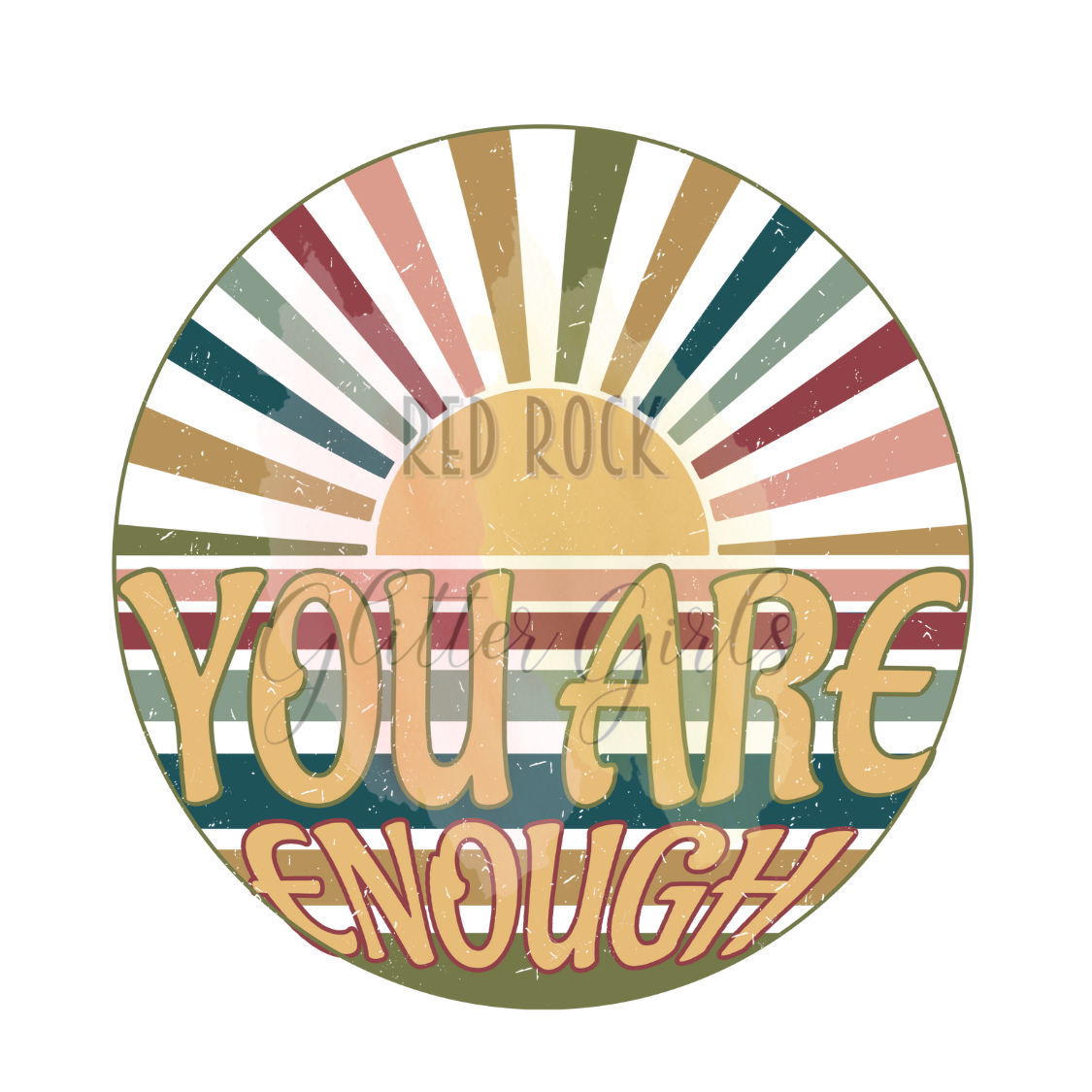 Retro You Are Enough- Clear Cast – Red Rock Glitter Girls